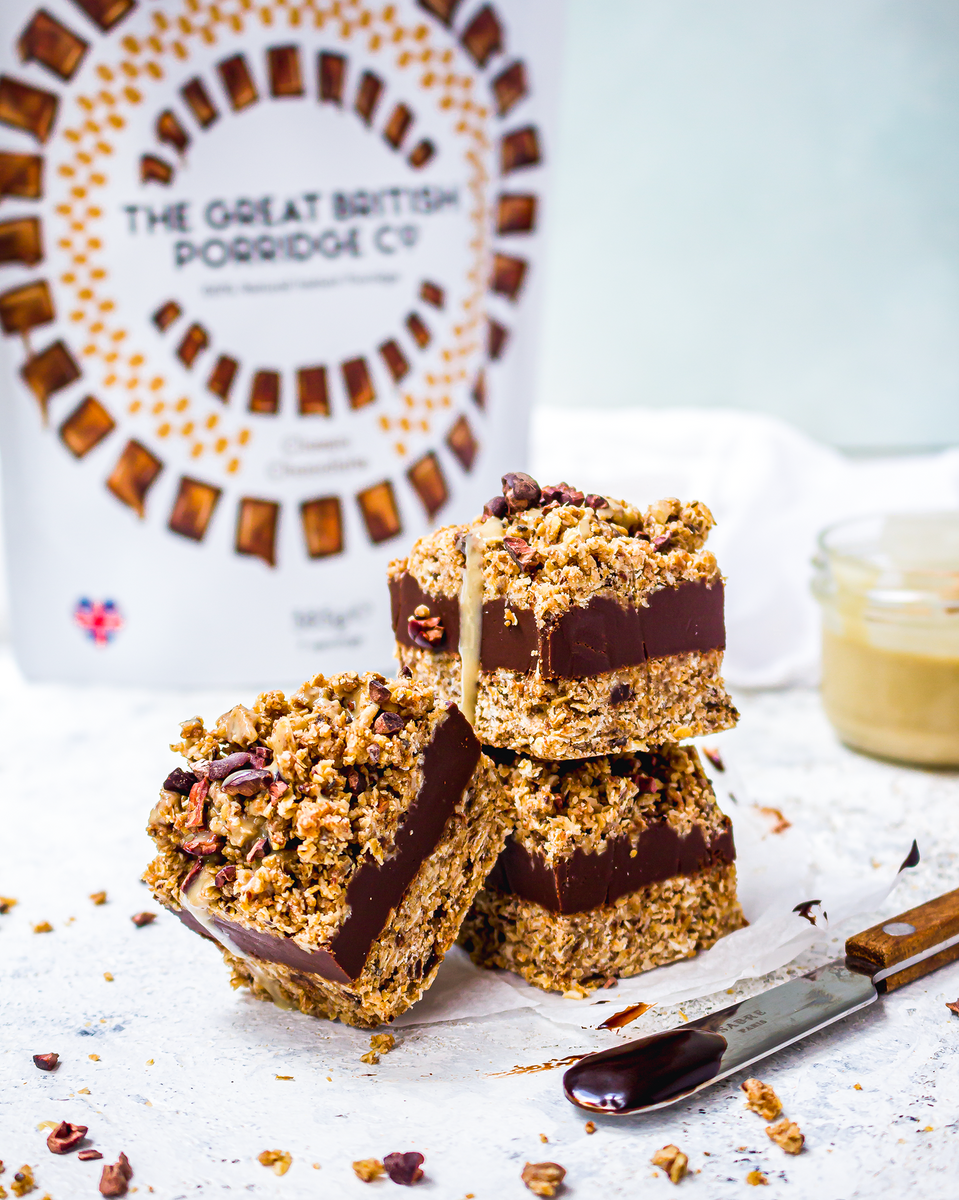 Double Chocolate Tahini Fudge Bars – The Great British Porridge Co