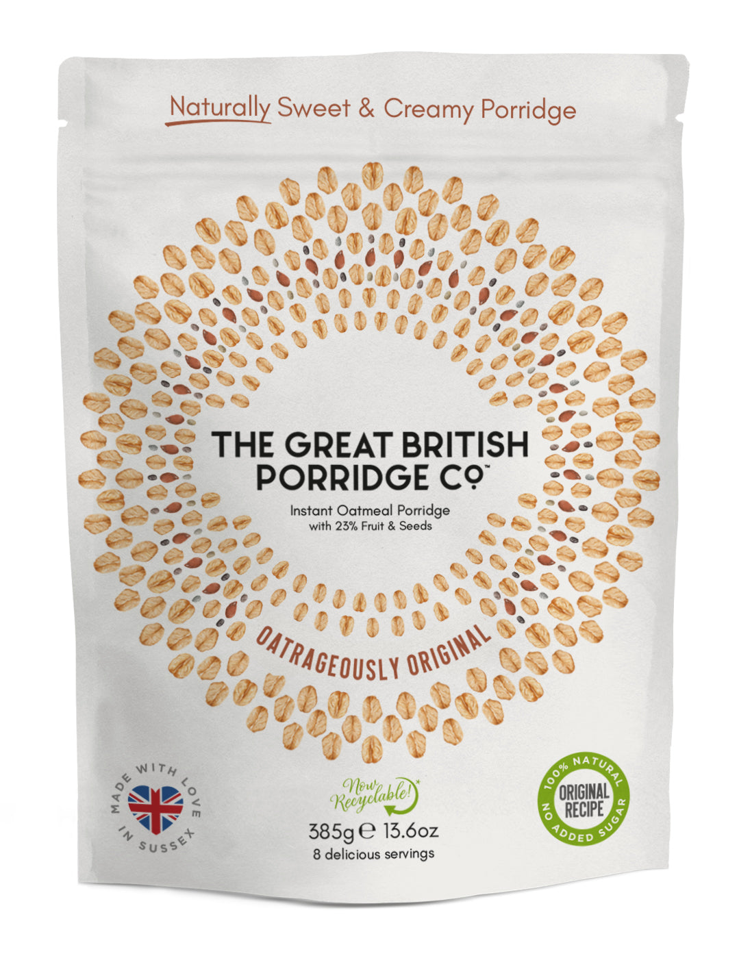 Oatrageously Original GF 100% Natural Porridge Pouch – The Great ...