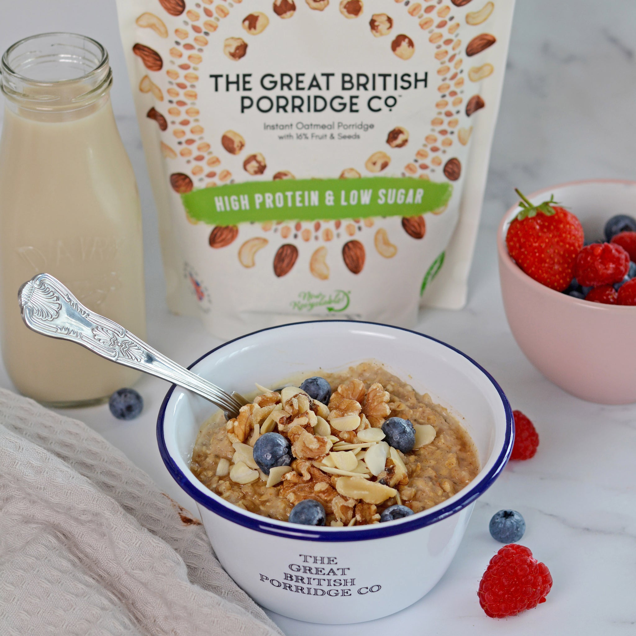 High Protein, Low Sugar 100% Natural Porridge Pouch – The Great British ...