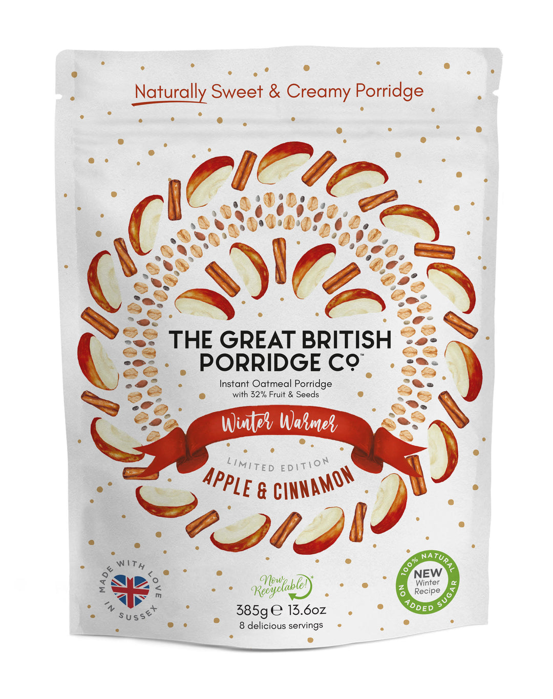 Apple & Cinnamon Porridge Pouch – The Great British Porridge Co